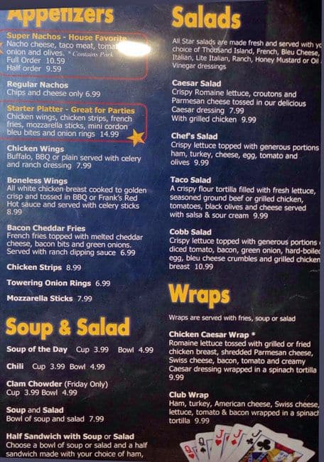 Menu at All Star Diner & Casino, Silverdale