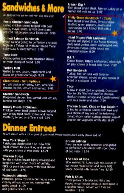 Menu at All Star Diner & Casino, Silverdale