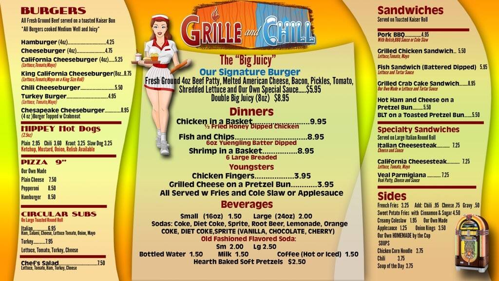 Menu at Sizzle-N-Chill restaurant, Skyline View