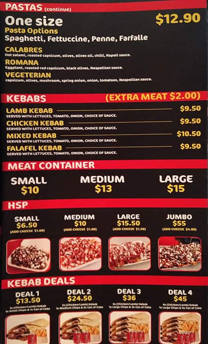 Menu at Two Brothers Frankston pizzeria, Frankston