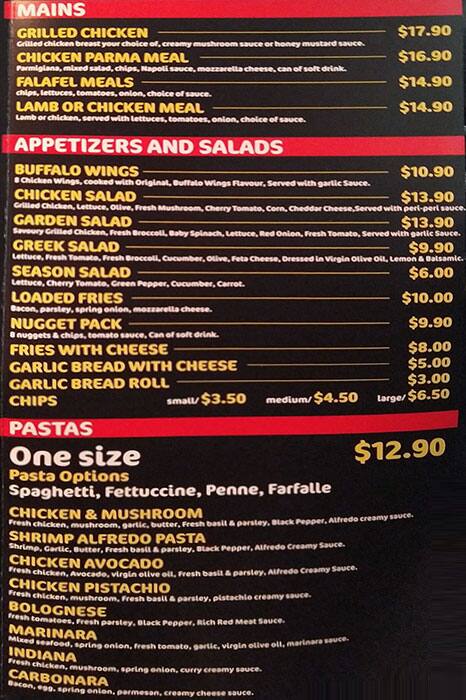 Menu at Two Brothers Frankston pizzeria, Frankston