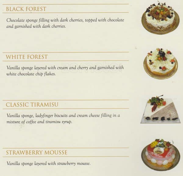 Menu at Gateaux desserts, Dubai, Al Sahab Tower