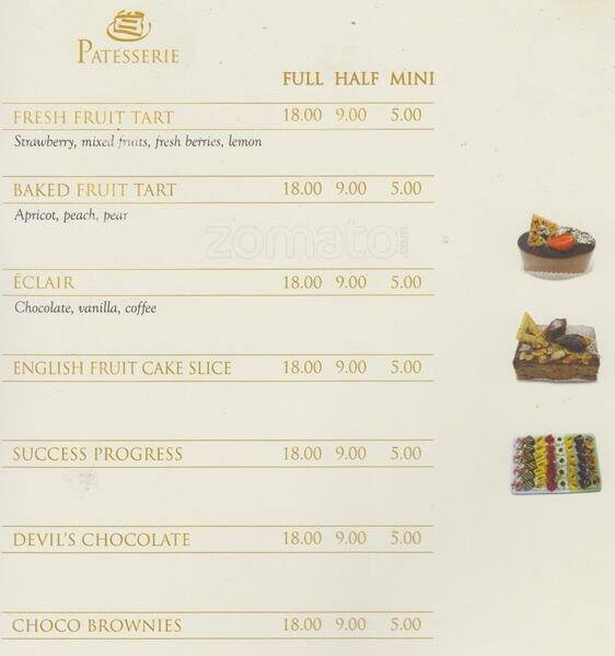 Menu at Gateaux desserts, Dubai, Al Sahab Tower