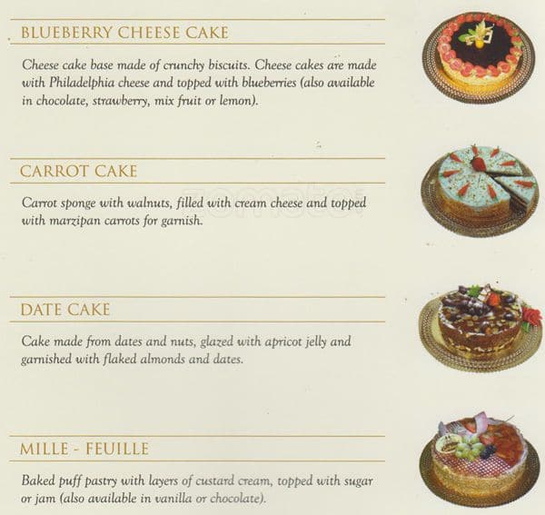 Menu at Gateaux desserts, Dubai, Al Sahab Tower