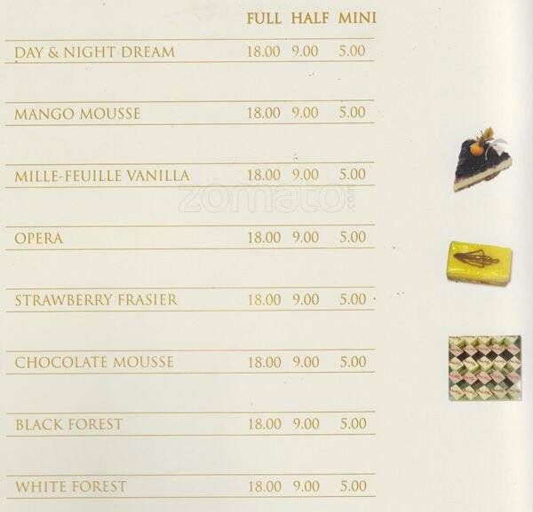 Menu at Gateaux desserts, Dubai, Al Sahab Tower
