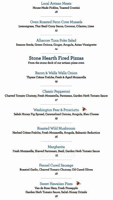 Menu at The Attic restaurant, Snoqualmie