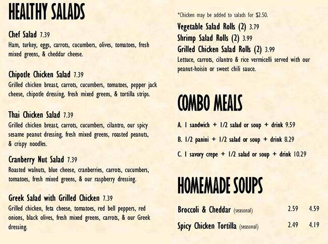 Menu at The One Cafe, Edmond, 122 E 15th St