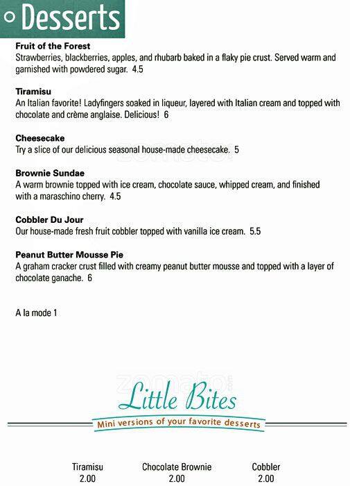 Menu at Brontë Bistro at Joseph-Beth pub & bar, Lexington, 161 ...