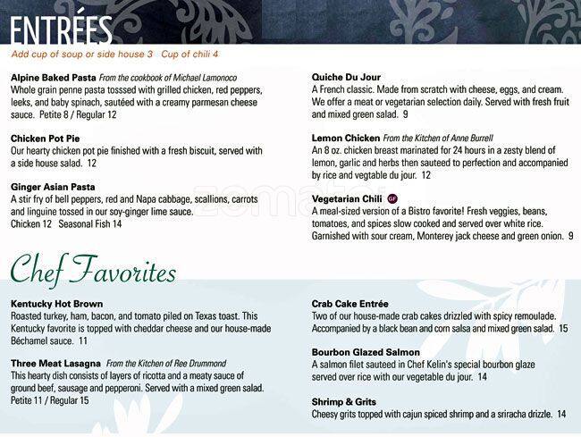 Menu at Brontë Bistro at Joseph-Beth pub & bar, Lexington, 161 ...