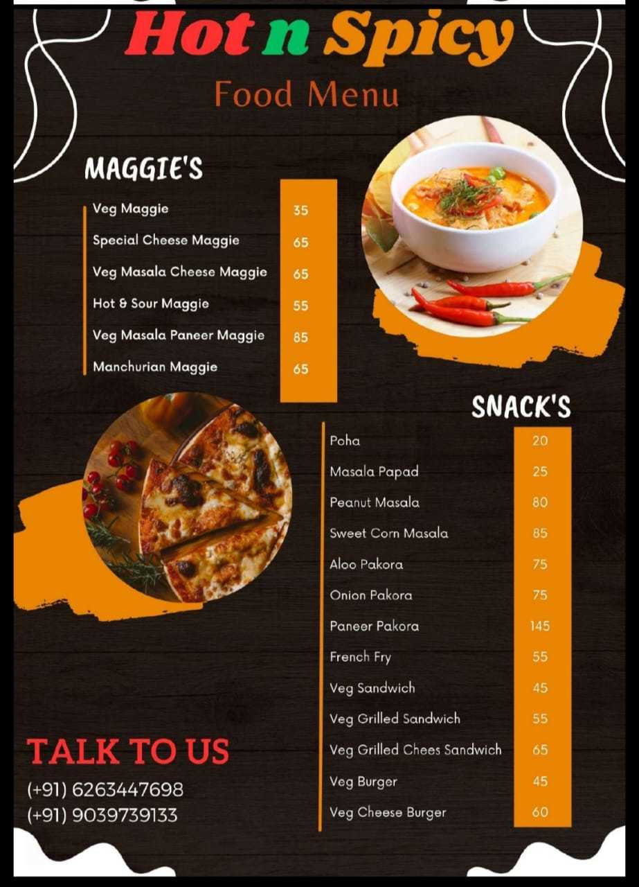 Menu of Hot N Spicy, Arera Colony, Bhopal