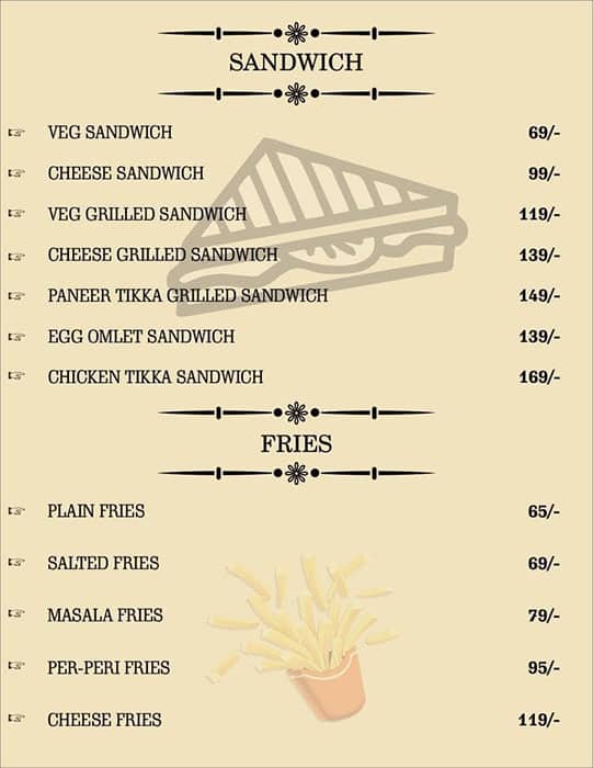 Menu of Three Guys Cafe & Lounge, Nehru Nagar, Ghaziabad