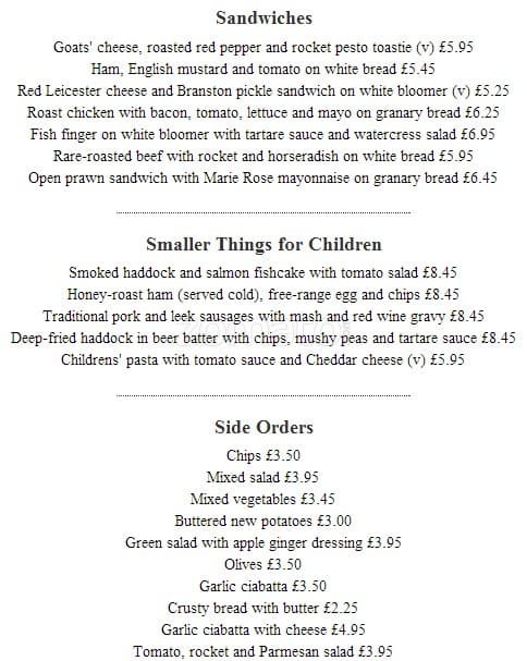 Menu at Old Orchard pub & bar, Harefield