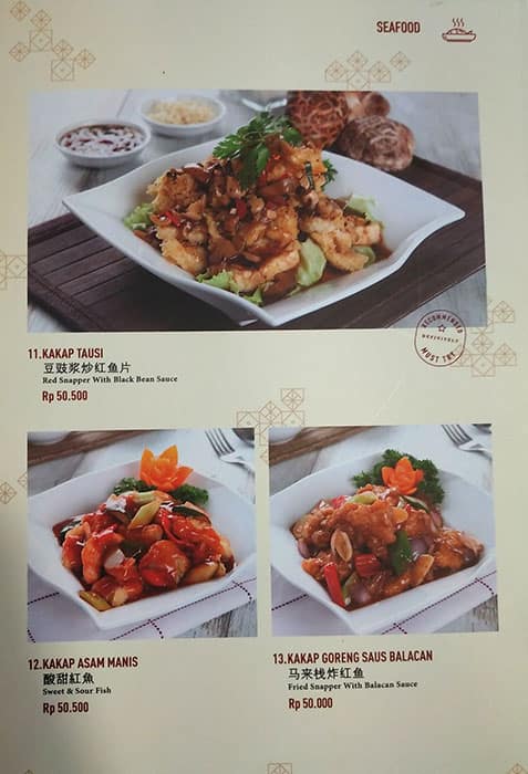 Menu at Ta Wan, Mall Taman Anggrek restaurant, West Jakarta