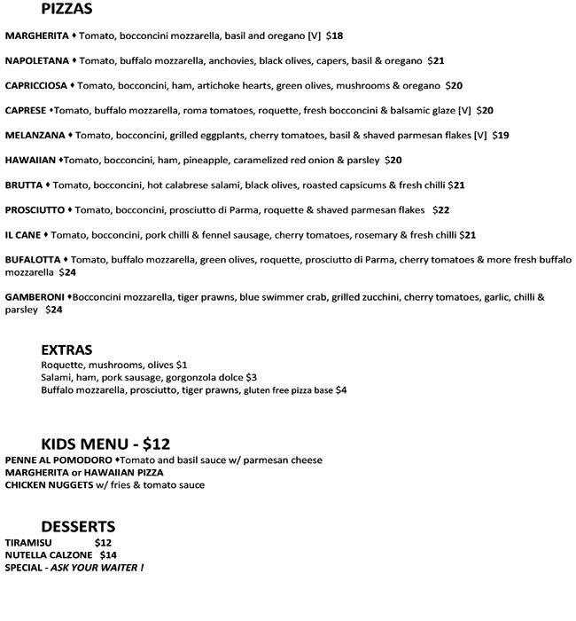 Menu at Baden Powell Hotel pub & bar, Collingwood