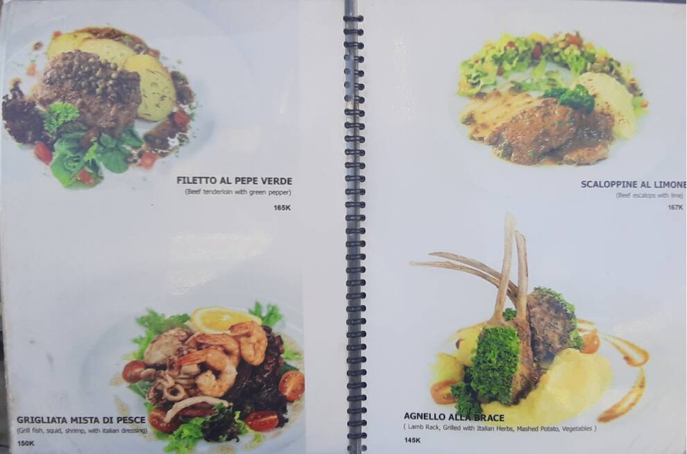 Menu at Sasa’ Ristorante Italiano restaurant, Mengwi