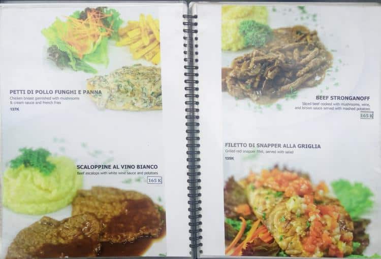 Menu at Sasa’ Ristorante Italiano restaurant, Mengwi