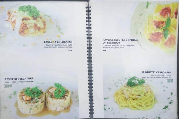 Menu at Sasa’ Ristorante Italiano restaurant, Mengwi