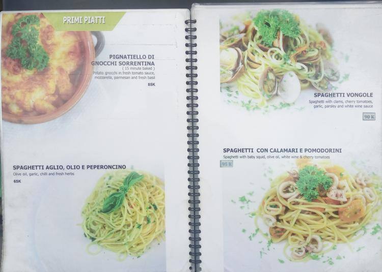 Menu at Sasa’ Ristorante Italiano restaurant, Mengwi