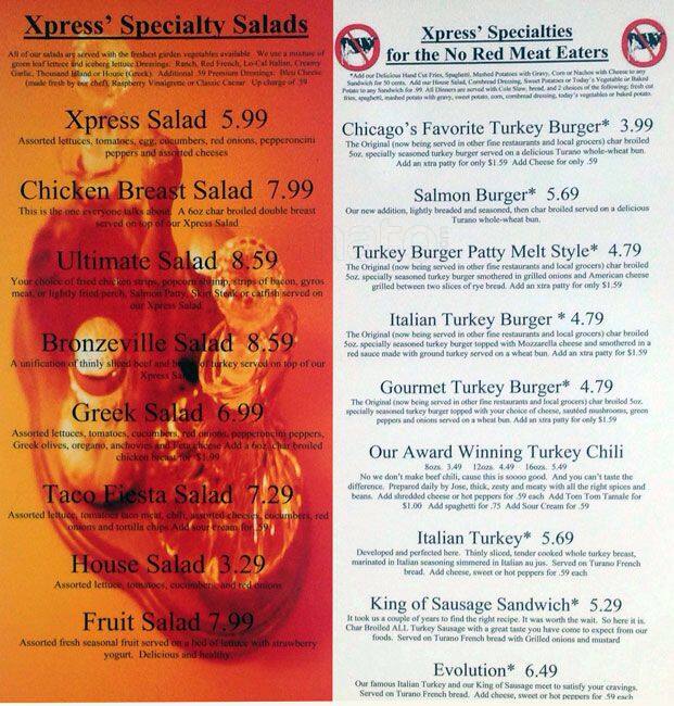 Menu at The Chicago Rib House BBQ, Chicago