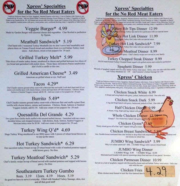 Menu at The Chicago Rib House BBQ, Chicago