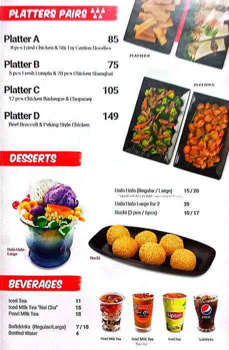 Menu at Chowking restaurant, Dubai, Food Court, Level 1, City Centre ...