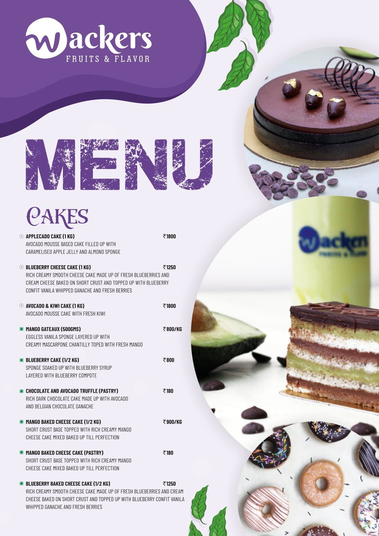 Menu of Wackers - Fruits & Flavours, DLF Phase 4, Gurgaon