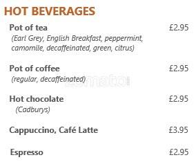 Menu at Hermes Lounge Bar, London