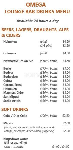 Menu at Gem Fitzrovia Hotel restaurant, London