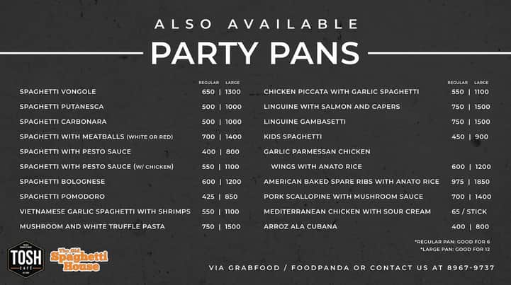 Menu at The Old Spaghetti House restaurant, Pasay, 1 J.W. Diokno Blvd