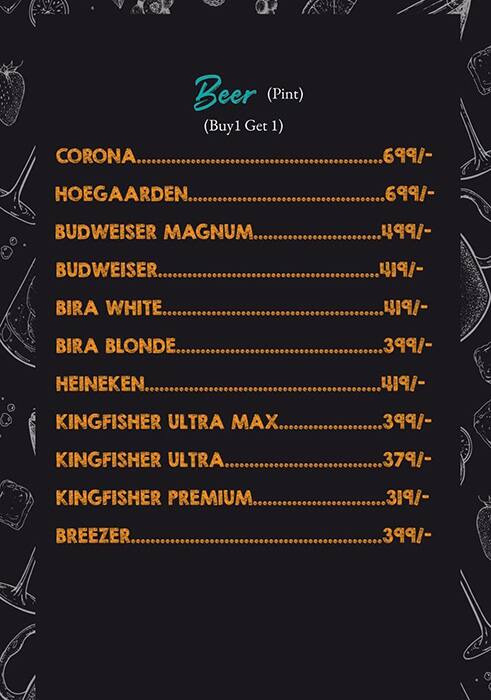 Menu at Yolo Gastro Lounge, Pune, 8th Floor