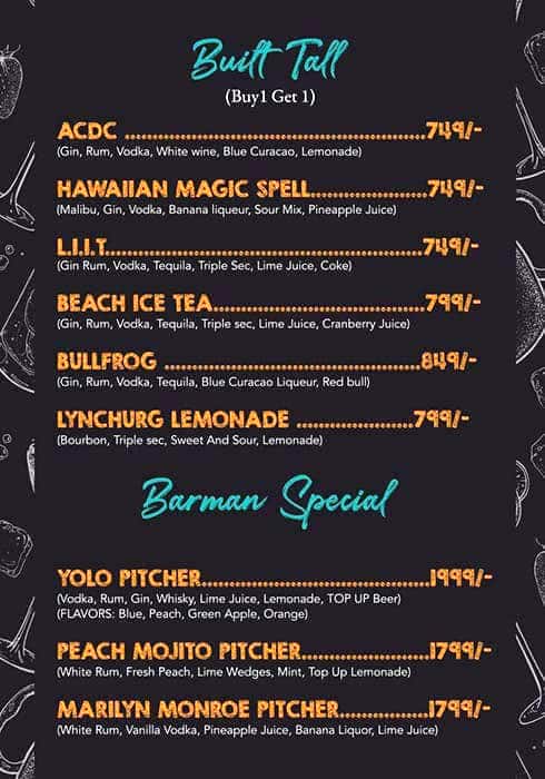 Menu of YOLO Gastro Lounge, Pimple Nilakh, Pune