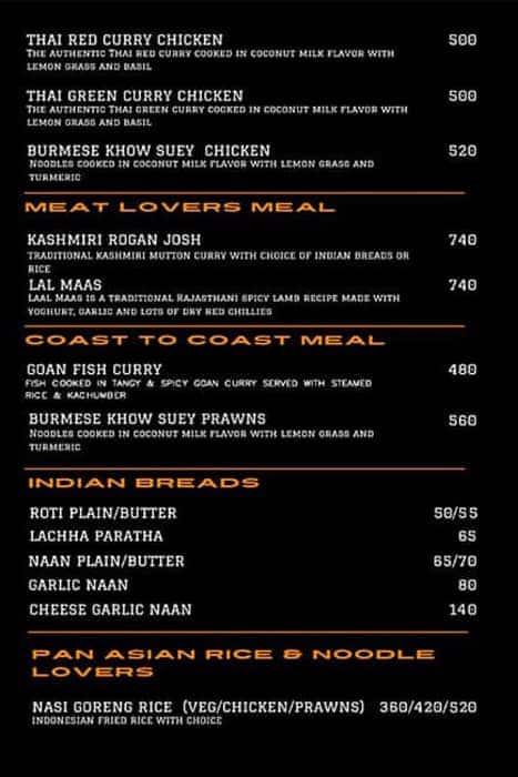 Menu at Yolo Gastro Lounge, Pune, 8th Floor