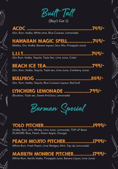 Menu at Yolo Gastro Lounge, Pune, 8th Floor