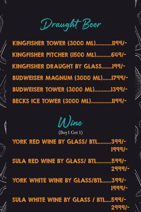 Menu at Yolo Gastro Lounge, Pune, 8th Floor