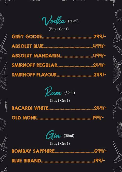 Menu at Yolo Gastro Lounge, Pune, 8th Floor