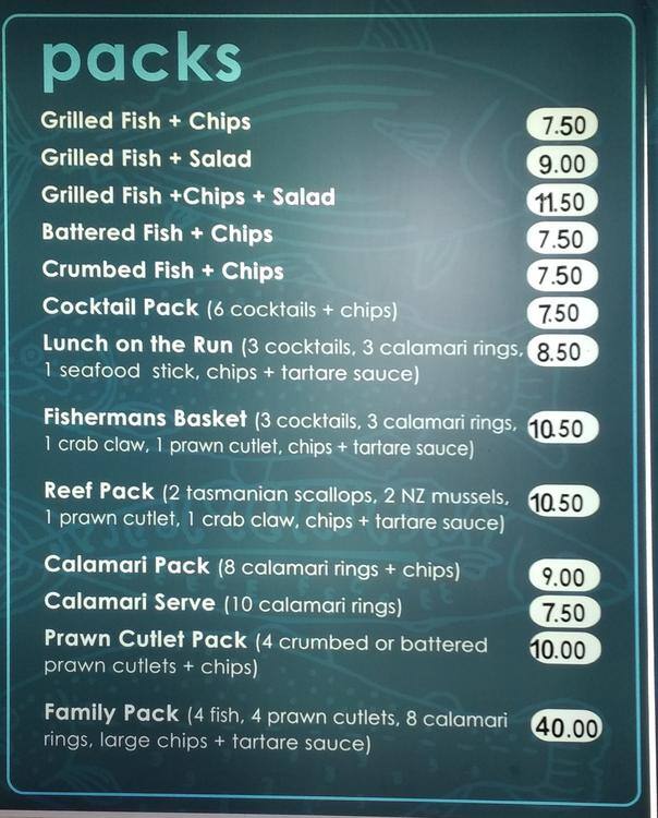 Menu at Plaza Seafoods restaurant, Burwood