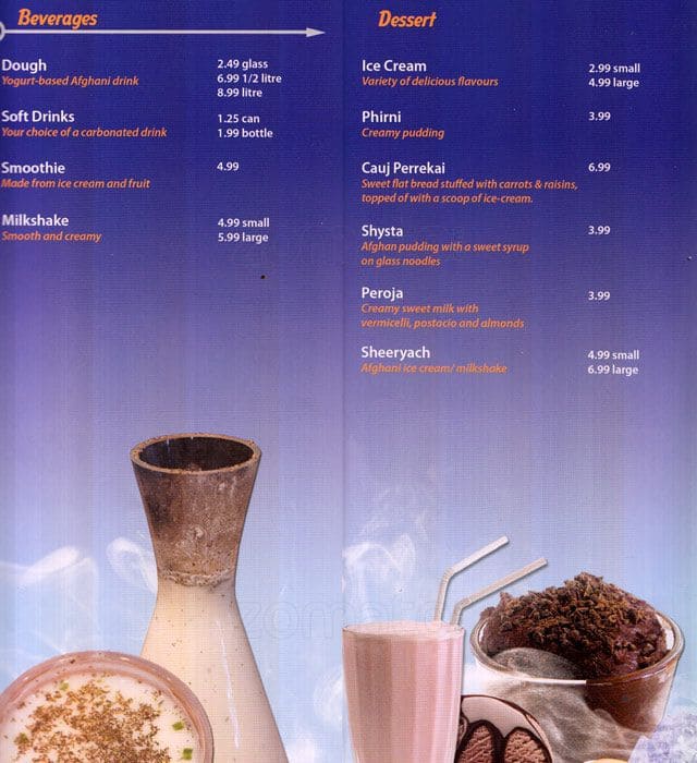 Menu at Kandahar Kabab restaurant, Toronto, Markham Rd