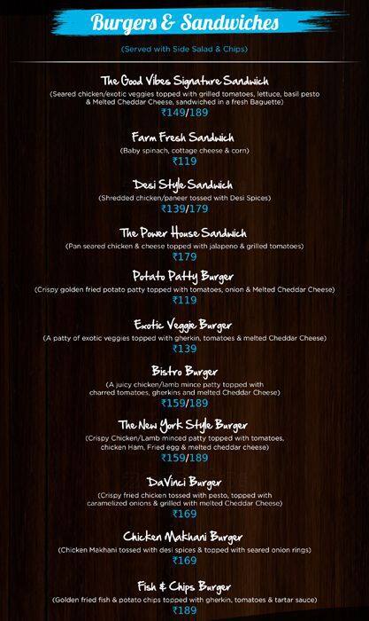 Menu at The Secret corner cafe, Mumbai, 5W6W+3RJ