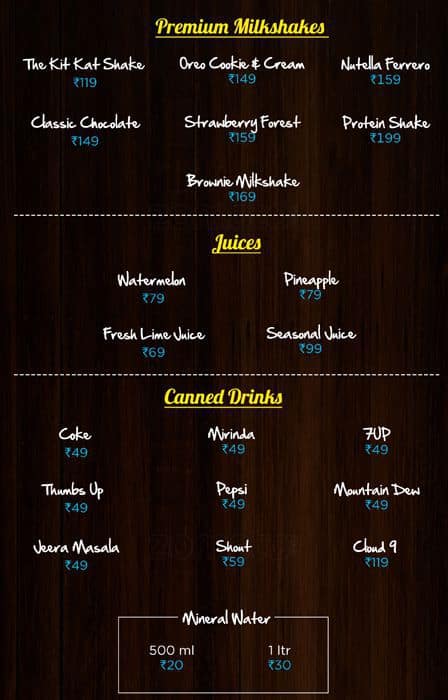 Menu at The Secret corner cafe, Mumbai, 5W6W+3RJ