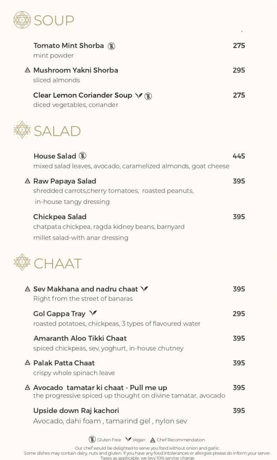Menu of Sattvik, Select Citywalk, Saket, New Delhi