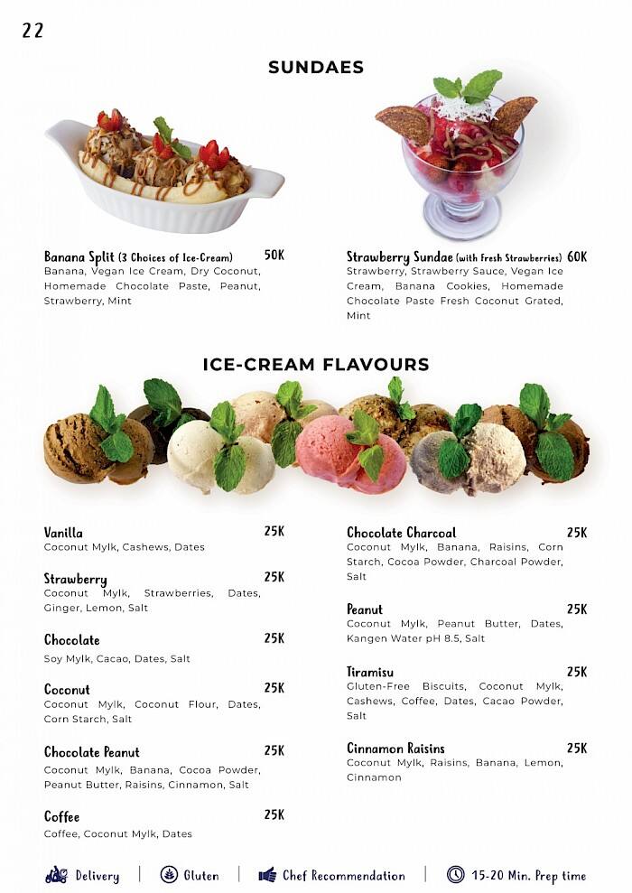 Menu at Alkaline restaurant, Mengwi