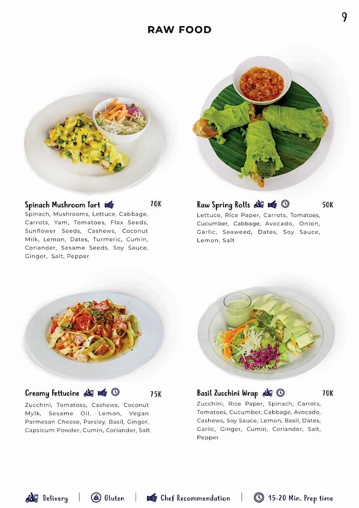 Menu at Alkaline restaurant, Mengwi