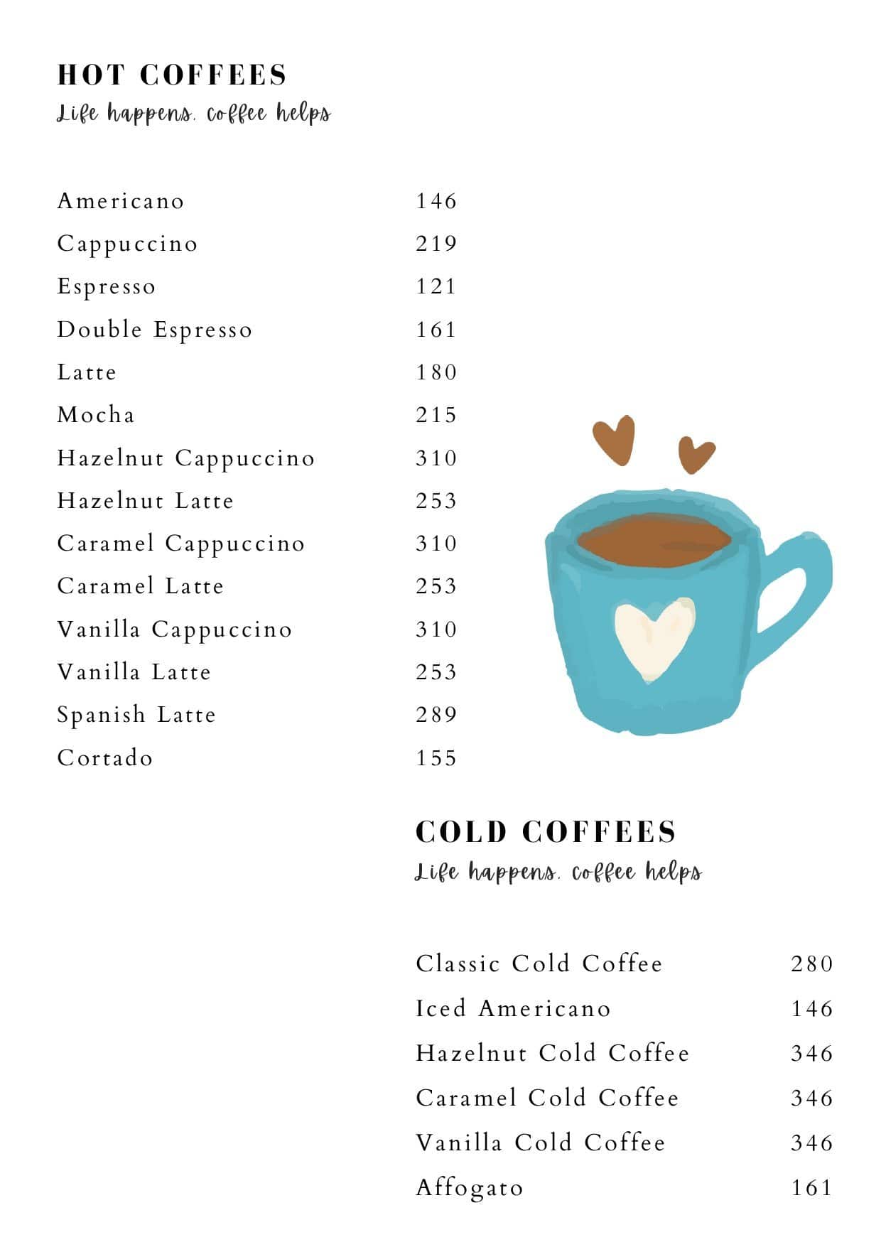 Menu of Books & Bricks Cafe, Jawahar Nagar, Srinagar