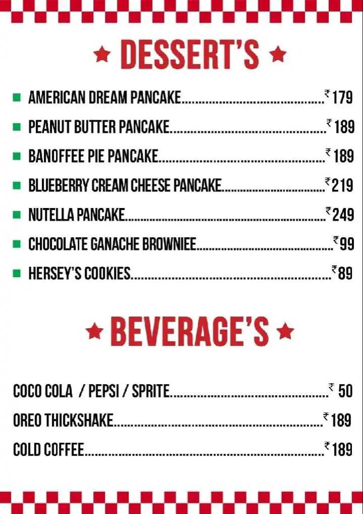 Menu of American Fried Chicken, Near Andheri East Station, Mumbai