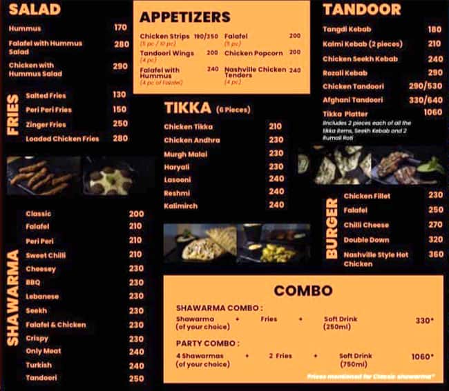 Menu of Titbits Shawarma & Grill, Hennur, Bangalore