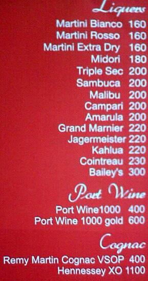 Menu at Black & Red, Bengaluru
