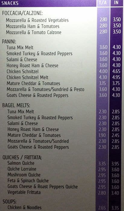 Menu at Village Deli cafe, Chigwell, 17 Brook Mews