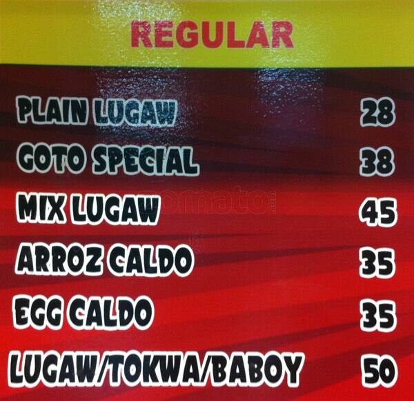 Menu at Mango-Ong restaurant, Quezon City, J239+MGP