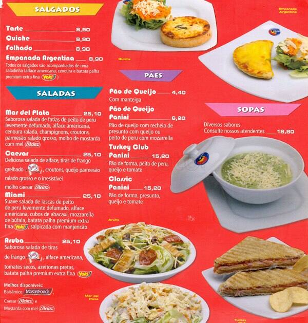 Menu at Blenz Café, São Paulo, R. Treze de Maio