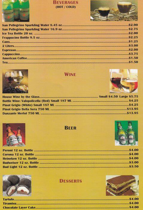 Menu at Leone's Pizzeria, New York City